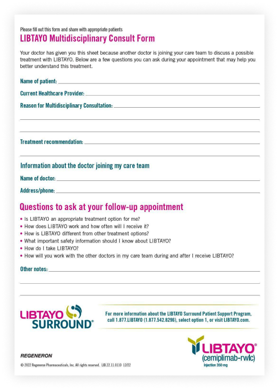 Resources for HCPs & Patients | LIBTAYO® (cemiplimab-rwlc)